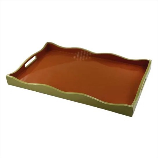 Plateau ondule rectangle ocre